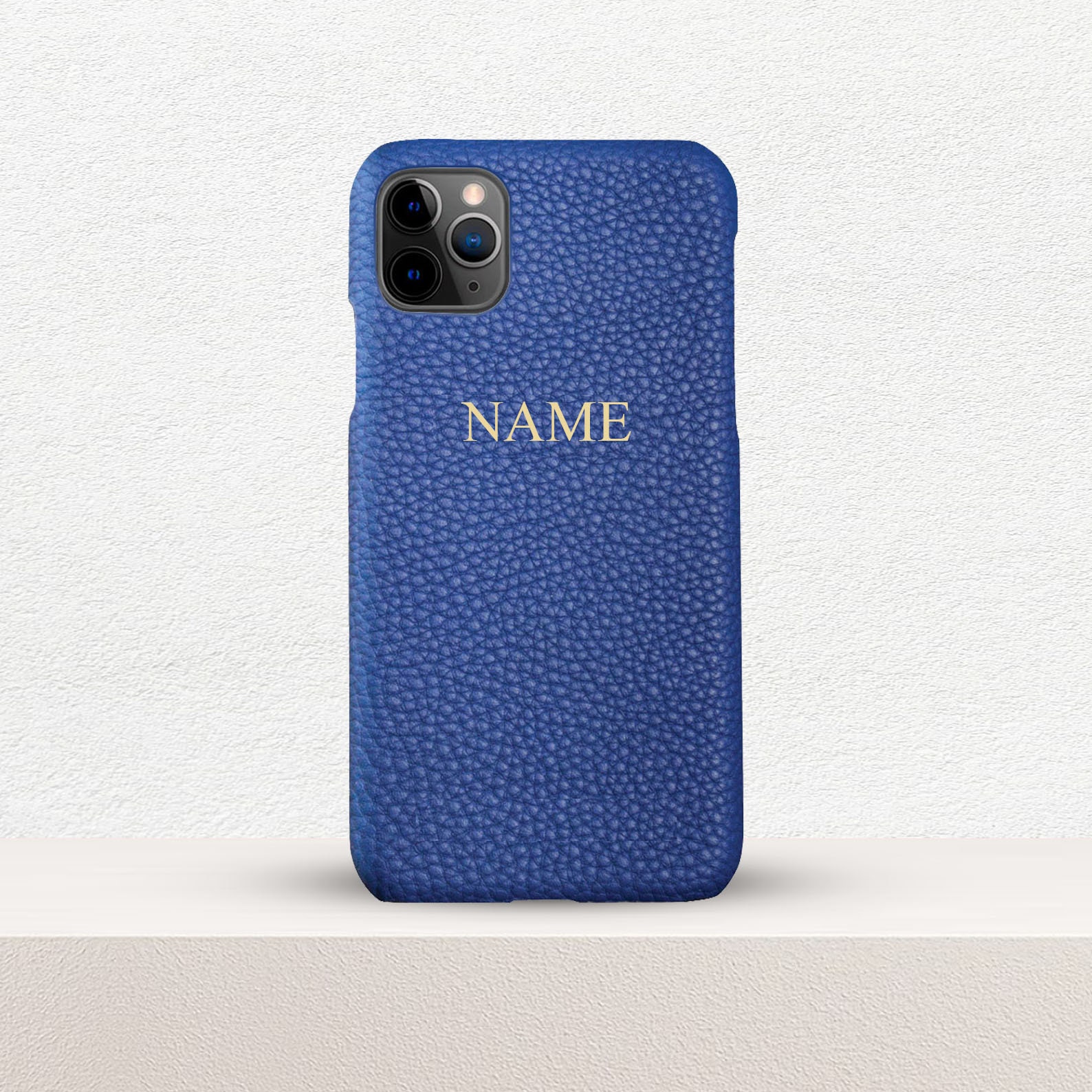 Personalised Royal Blue Pebble Leather Phone Case Iphone 13 - Etsy