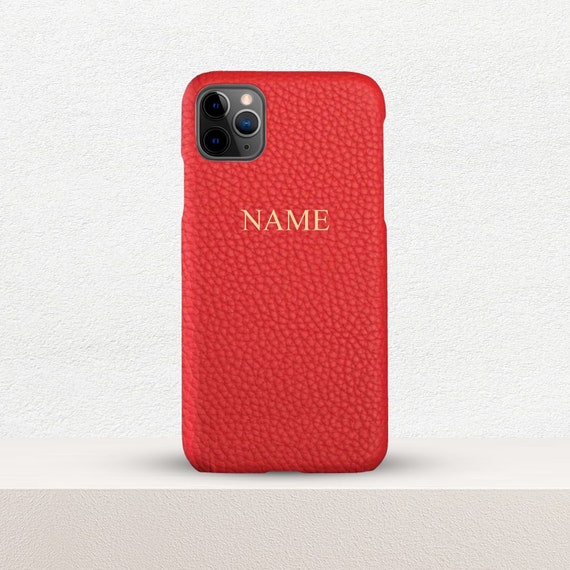Personalised Red Pebble Leather Phone Case Iphone 11 11 Pro - Etsy