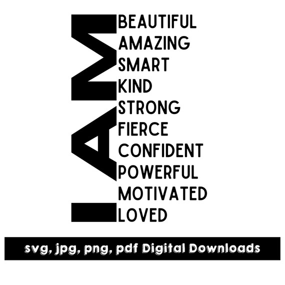 I AM a Beautiful Confident Woman SVG A Strong Woman Boss Babe - Etsy