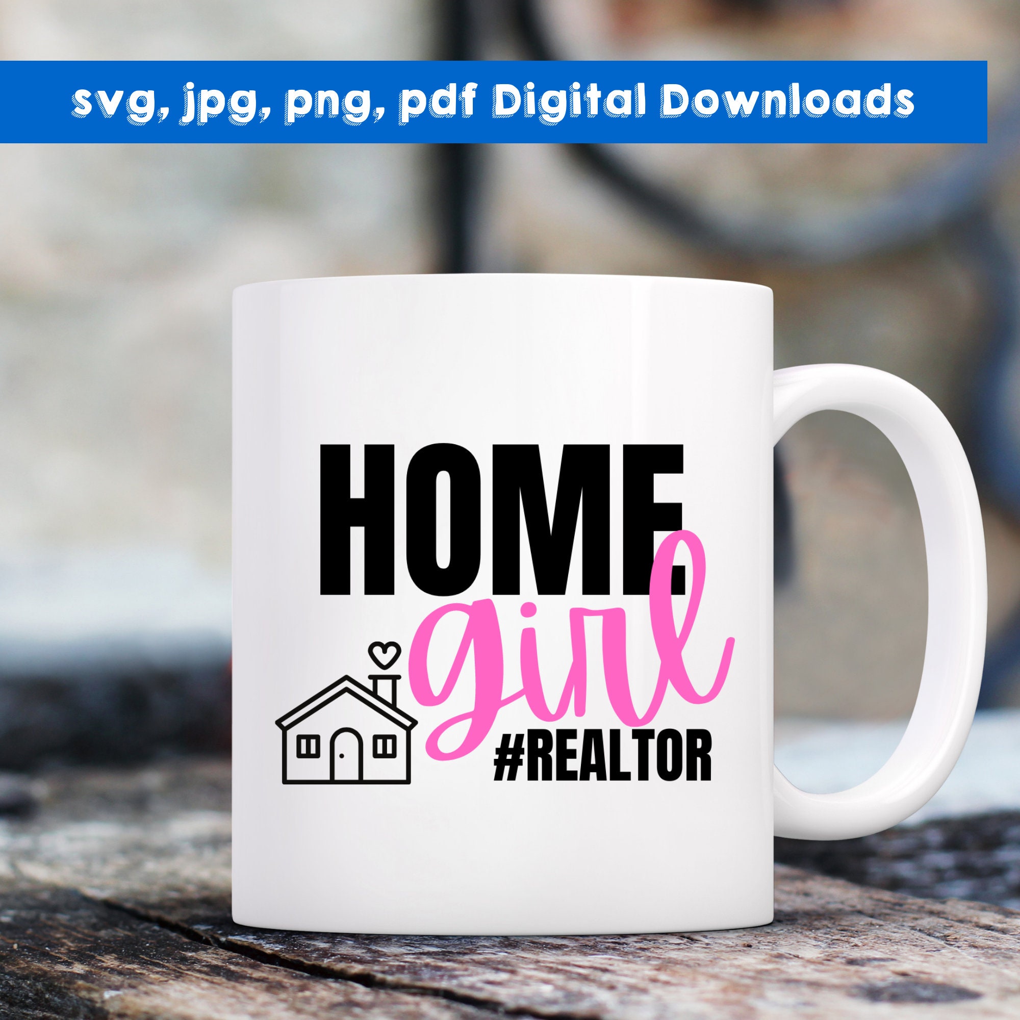 Real Estate Home Girl , SVG - PNG Instant Realtor Image, Great for ...