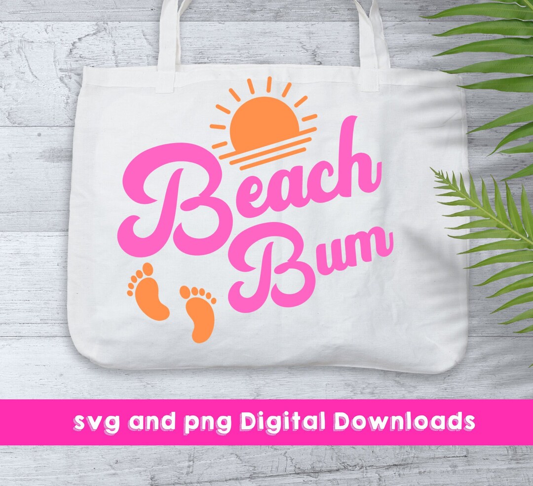 Beach Bum - SVG - PNG Instant Download Images- Silhouette or Cricut ...