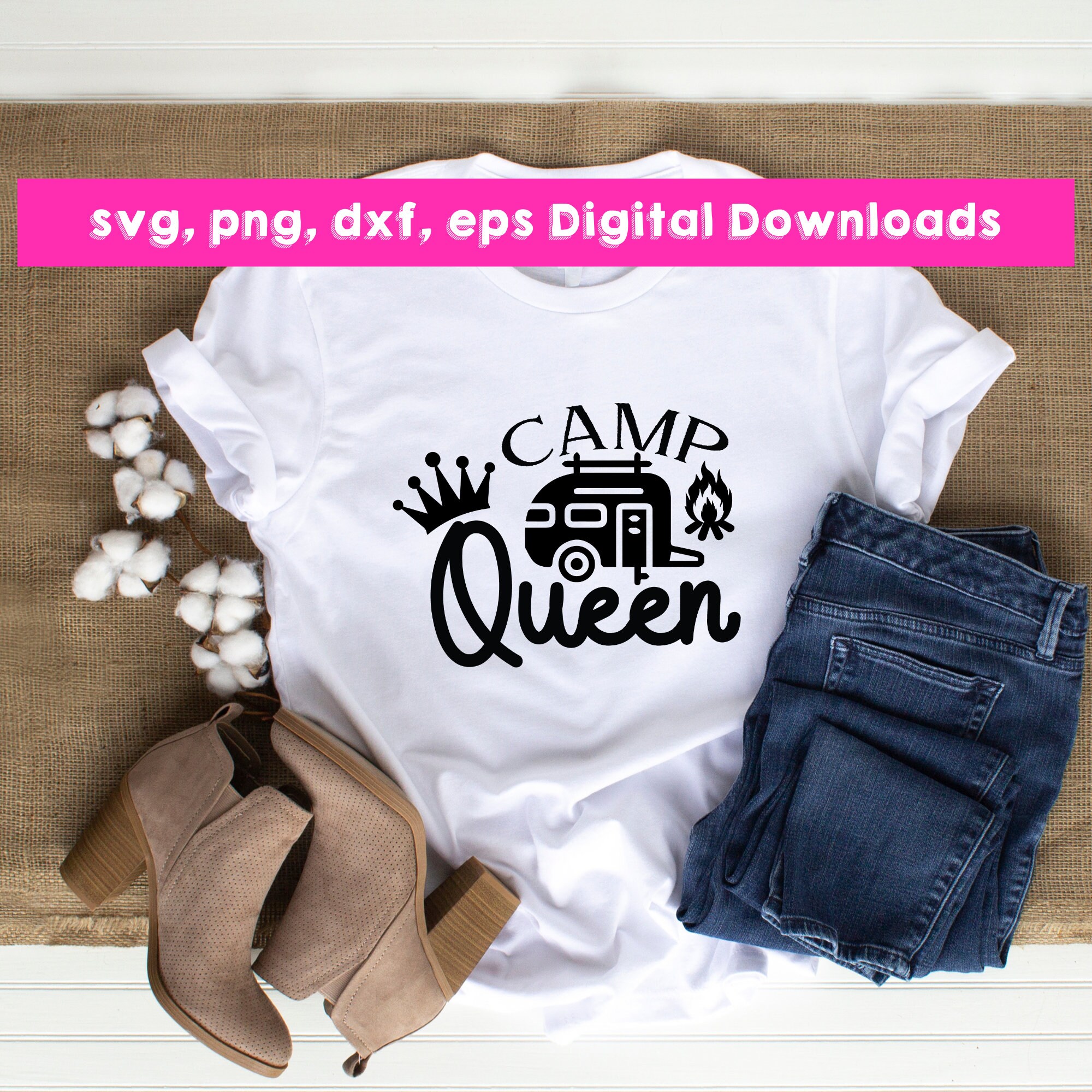 Camp Queen Svg, Png, Dxf, Eps Instant Download Images Silhouette or ...