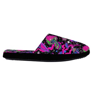 Psychedelic Mushroom Slippers Women, Men Slippers, Comfy House Shoes ...