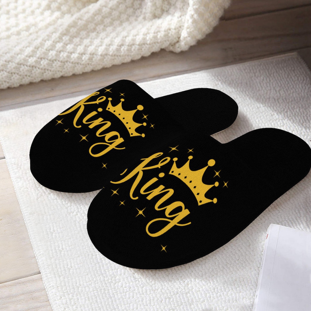 King Slippers His and Hers Matching Couples Gifts Ideas - Etsy