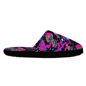 Psychedelic Mushroom Slippers Women, Men Slippers, Comfy House Shoes ...