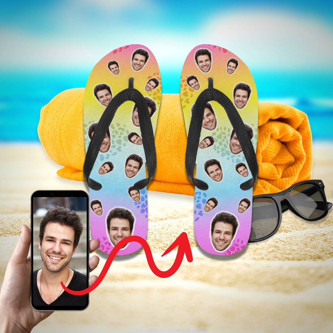 Silly Face Flip Flops Funny Personalized Flip Flops for Women - Etsy