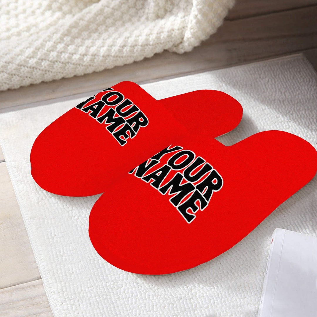 Custom Slippers Personalized With Your Name Logo or Images - Etsy