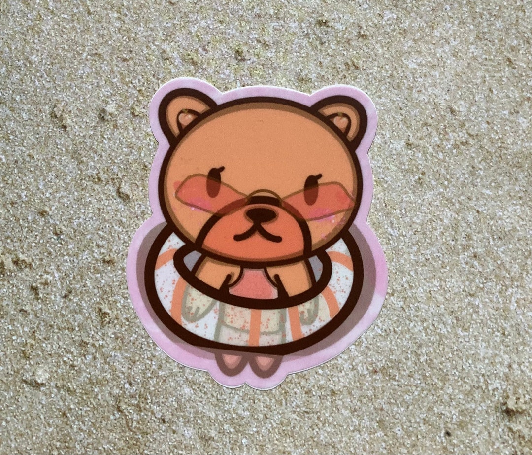 Lula the Beach Bear 3x3 Matte Vinyl Waterproof Sticker - Etsy