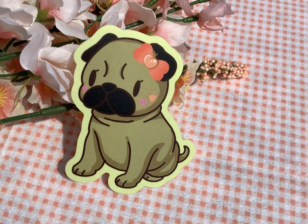 LUCY the Pug Vinyl Matte Sticker - Etsy