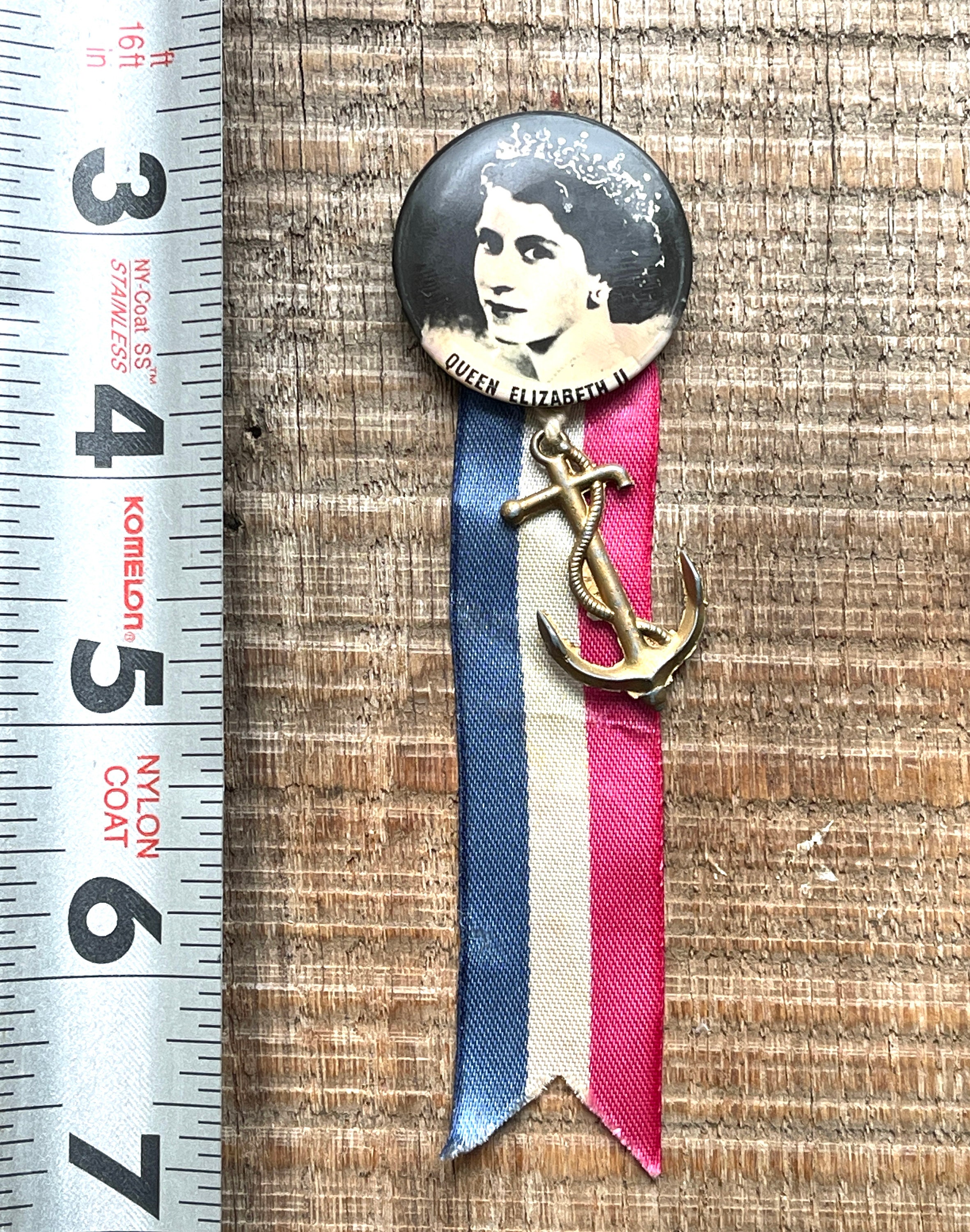 Vintage Queen Elizabeth II Ribbon Pin - Etsy
