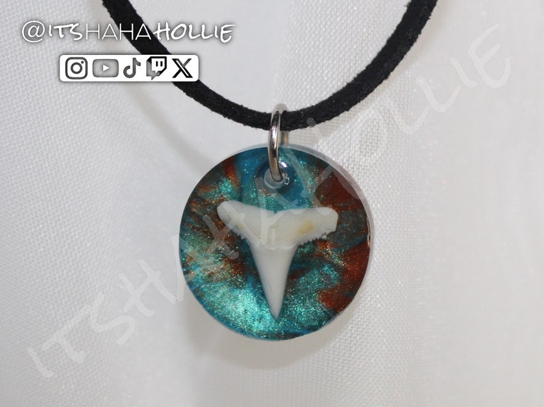 CUSTOM COMMISSION Color Shark Tooth Necklace With Resin Pendants and ...