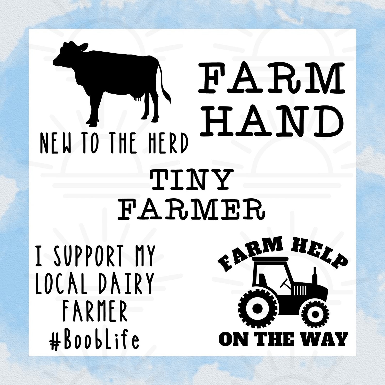 Farm Baby SVG Bundle: Future Farmer, New to the Herd (digital Download ...