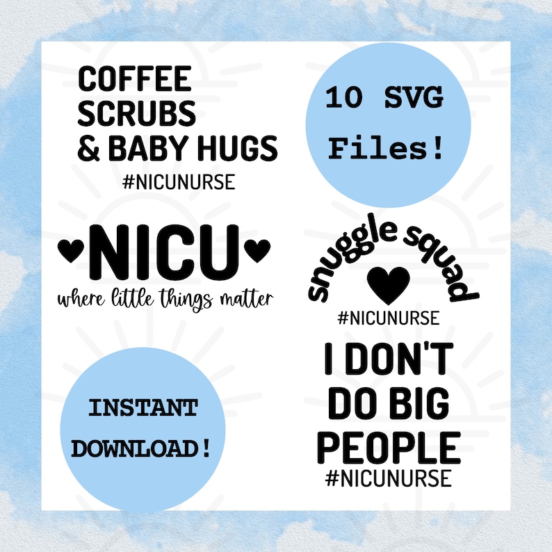 NICU Nurse SVG Bundle: Snuggle Squad, Tiny Humans (digital Download) - Etsy