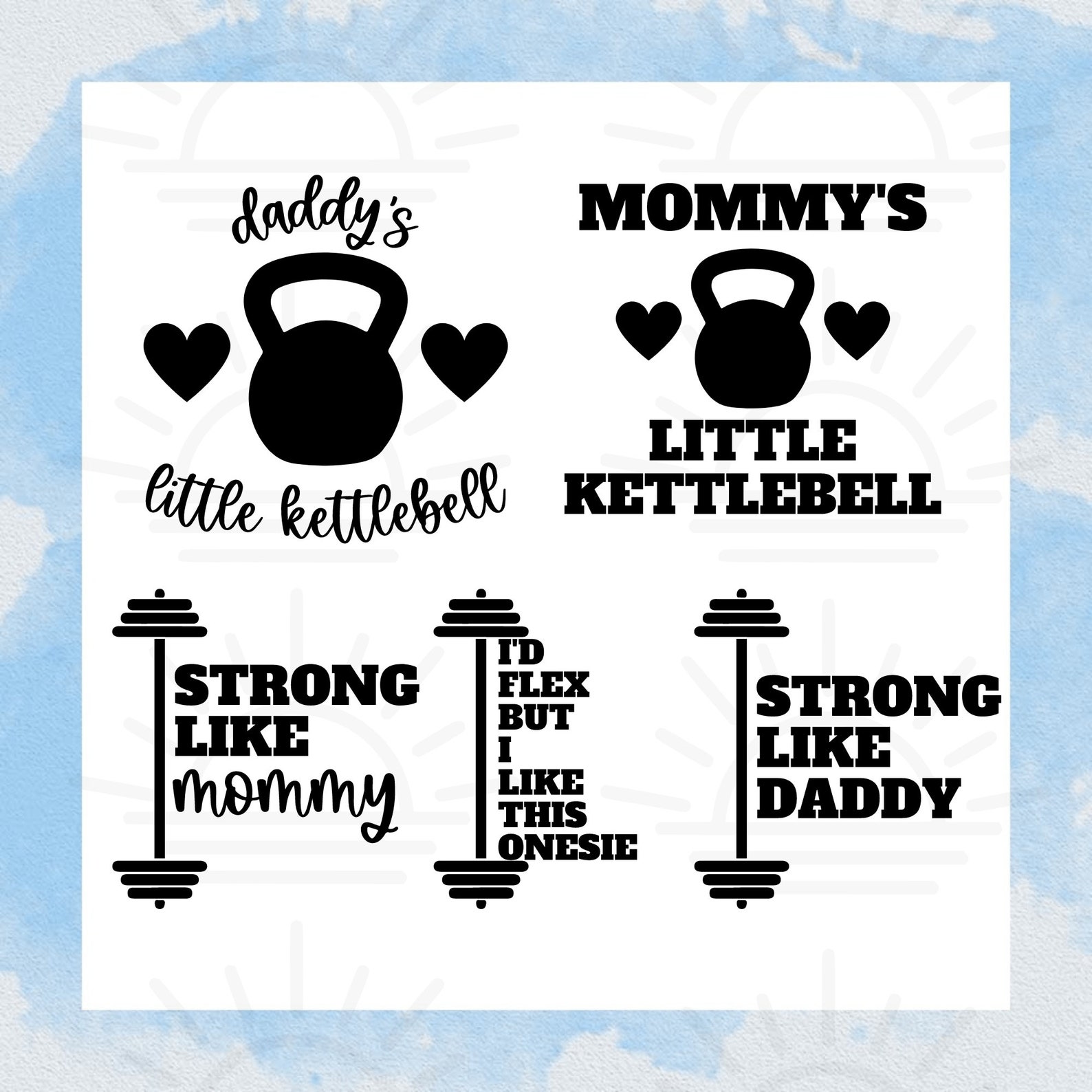 Workout Baby SVG Bundle: 25 Onesie Designs (digital Download) - Etsy