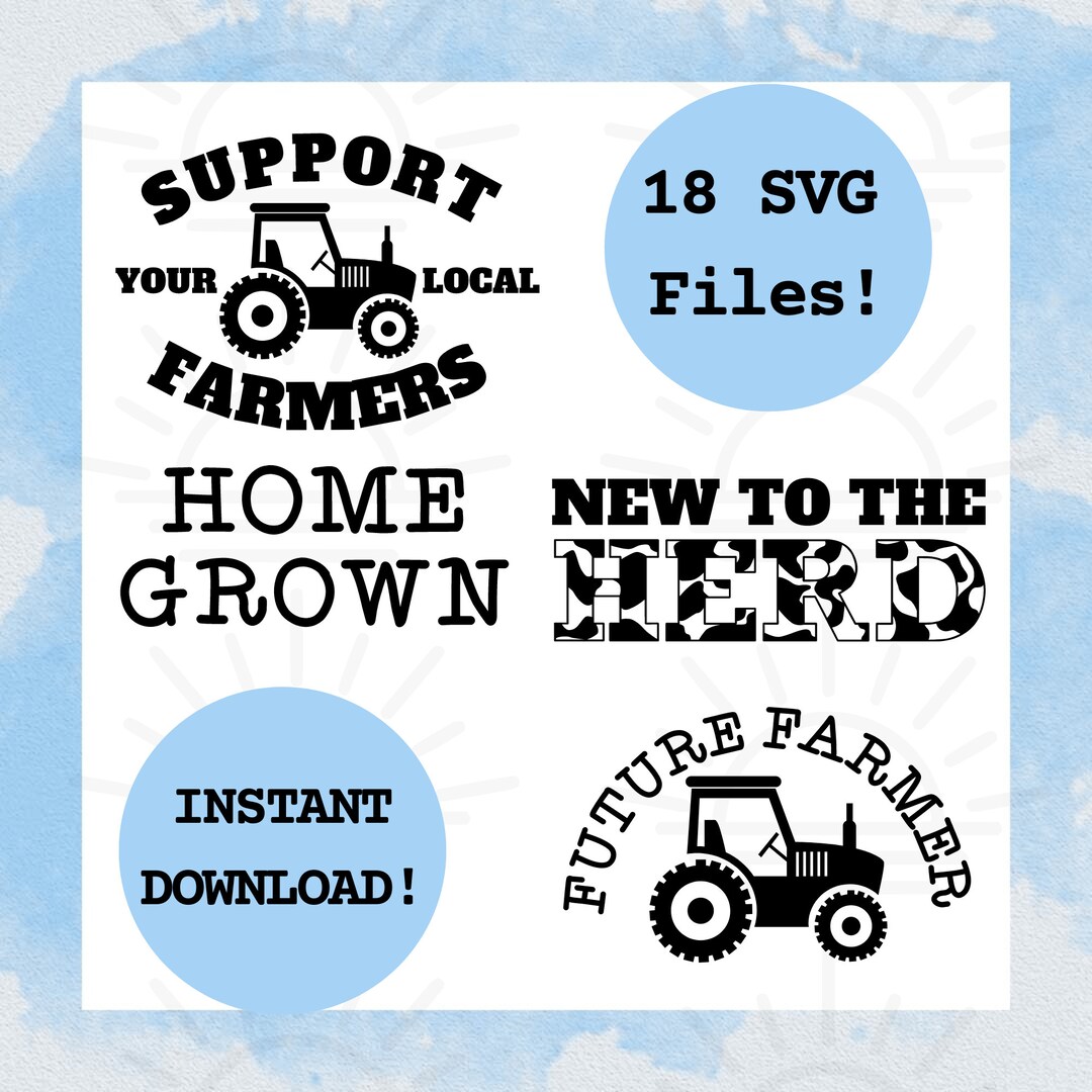 Farm Baby SVG Bundle: Future Farmer, New to the Herd (digital Download ...