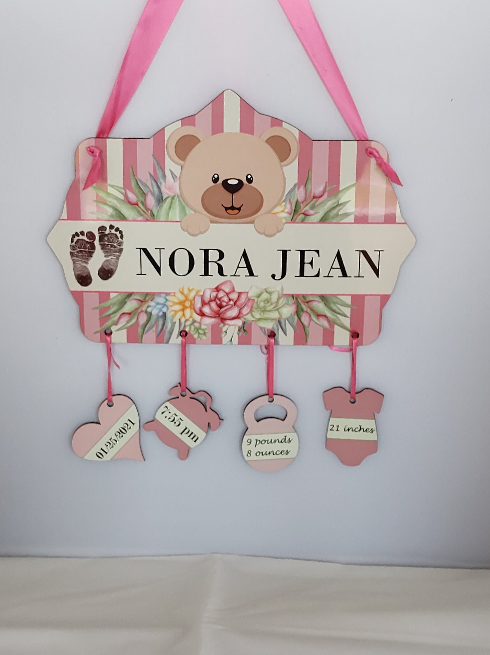 Custom Baby Welcome Wall Hanging Sign Baby Birth Stat Sign | Etsy