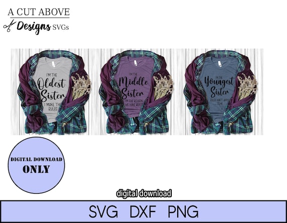Hermanas svg Hermana mayor svg Hermana media svg Hermana - Etsy España