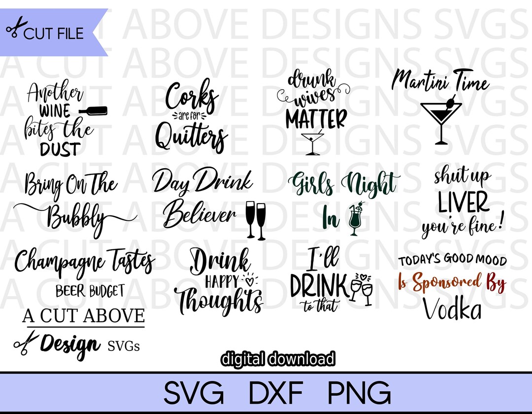 Funny Drinking Bundle 2 Svg, Alcohol Svg, Bar Svg, Happy Hour Svg ...