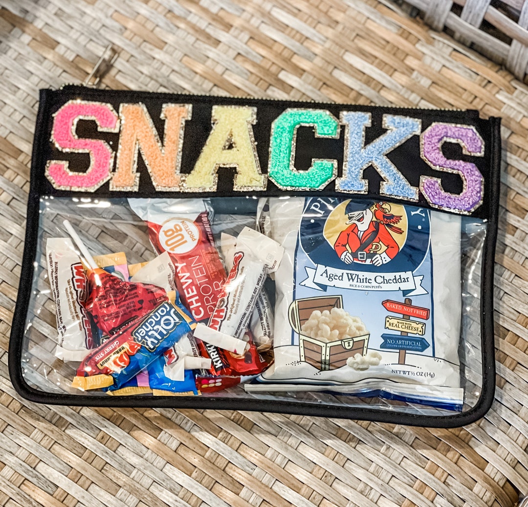Black Transparent Clear SNACKS Cosmetic Toiletry Bag-travel - Etsy