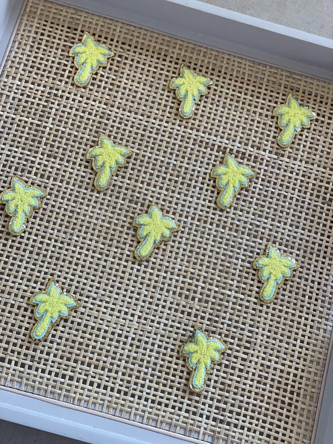 Lime and Aqua Gold Glitter Palm Tree Iron on Patch - Etsy