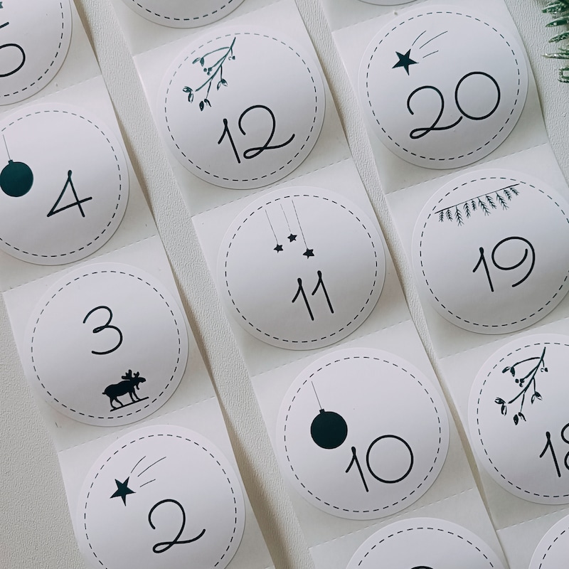 Adventsaufkleber tags - Etsy.de