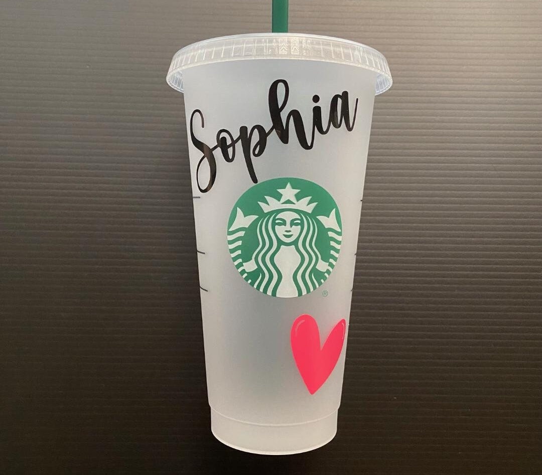 Personalized Starbucks Tumbler With Heart Starbucks Cup Cut Out Heart ...