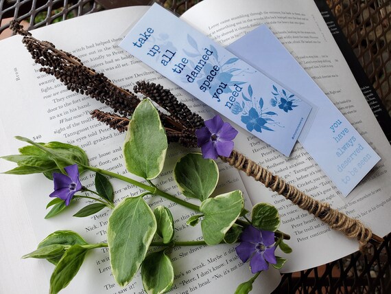 Poetry Bookmarks Set of Two Unique Double Sided Handmade - Etsy