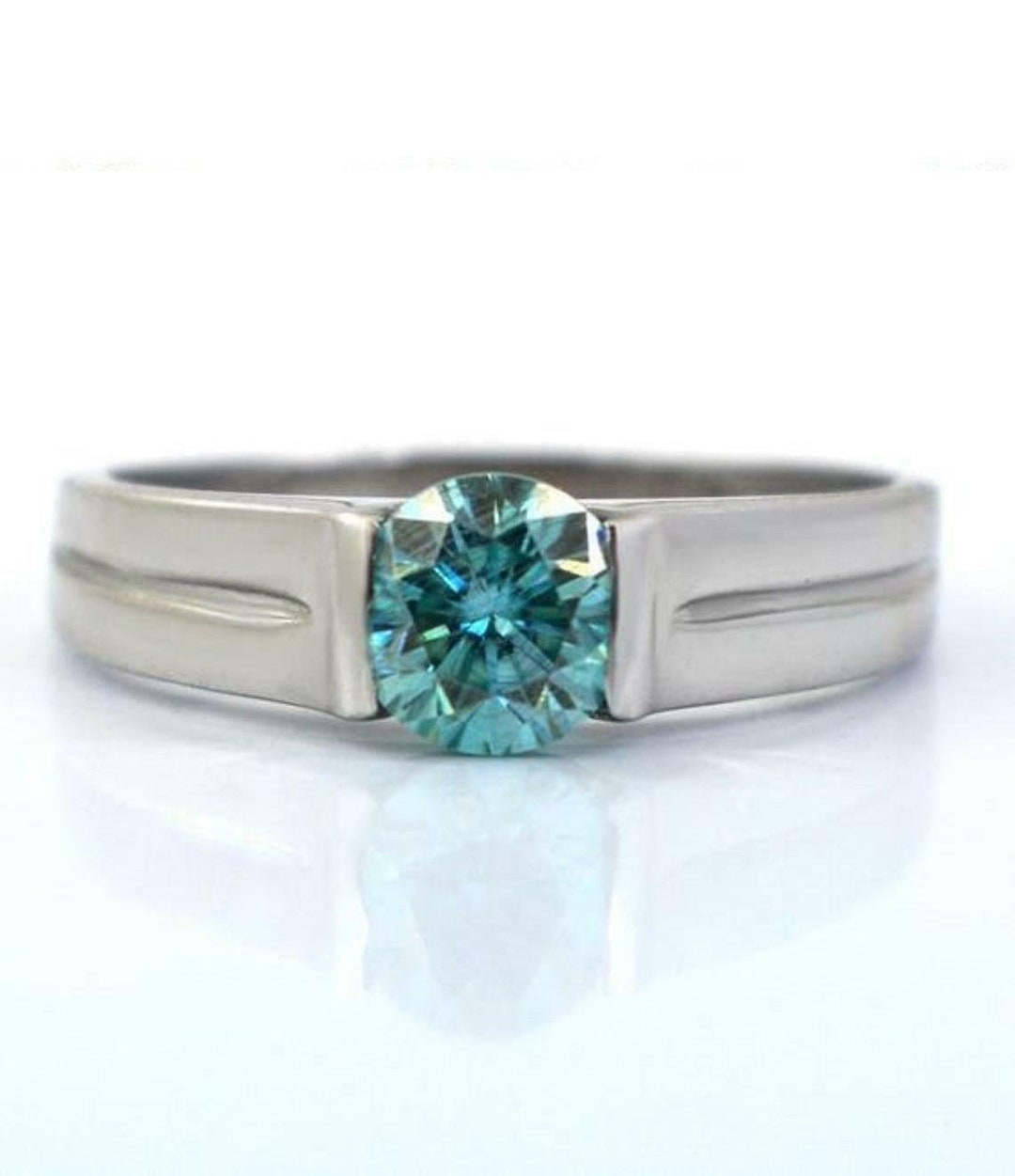 2 Ct Blue Diamond Ring in Latest Design 925 Sterling Silver - Etsy