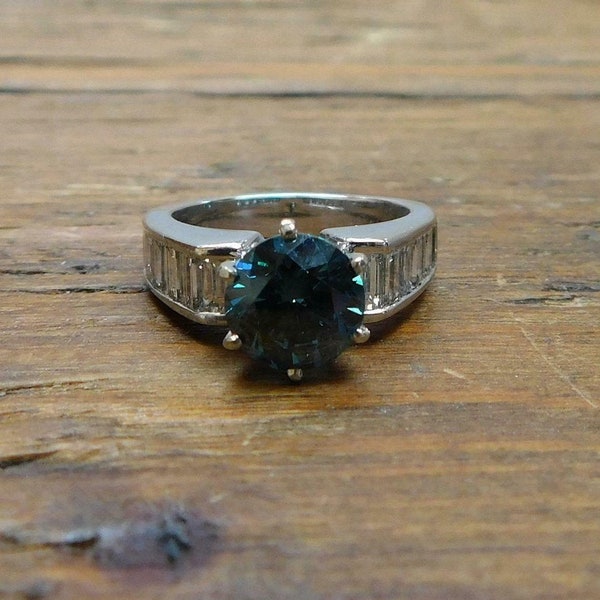 Blue Diamond Ring - Etsy