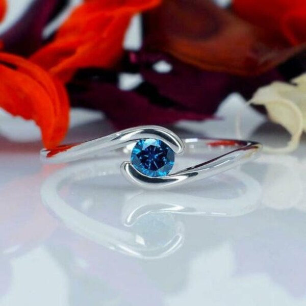 Blue Diamond Ring - Etsy