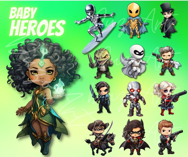 Super Hero Clipart Baby Heroes Clipart Baby Super Heroes PNG Bundle ...