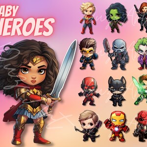 Super Hero Clipart Baby Heroes Clipart Baby Super Heroes PNG Bundle ...