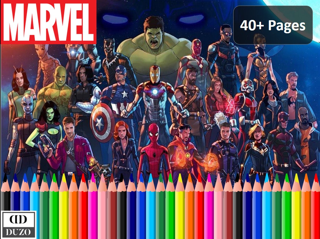 Marvel Heroes Coloring Pages Printable Pages 40 Heroes - Etsy