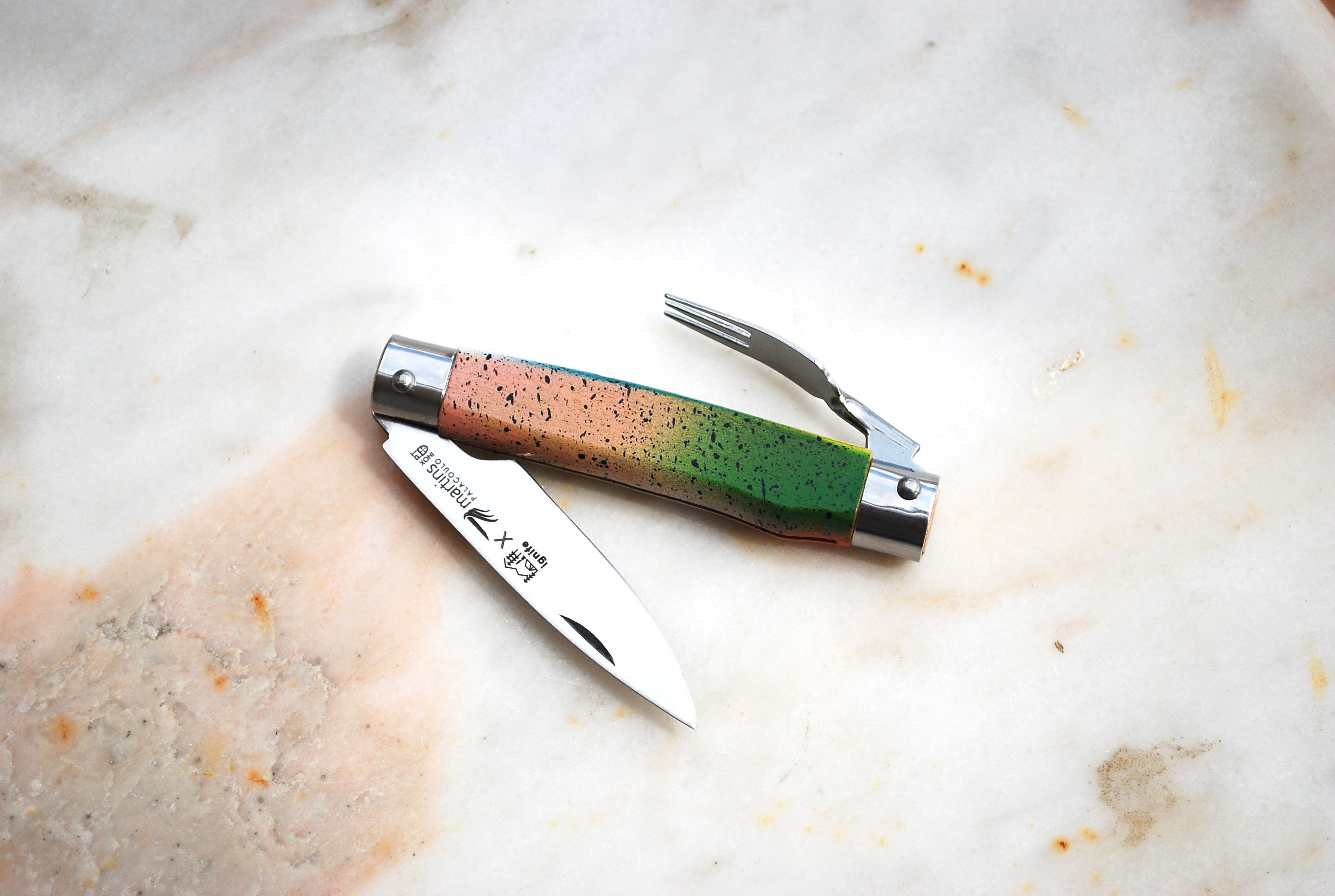 Ignife Custom Colorful Pocket Knife With Fork Made in Portugal Edc ...