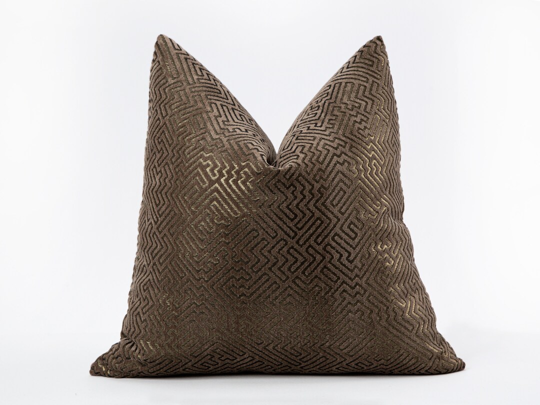 Geometric Mocha Pillow Cover: Modern Cushion for Sofa - Etsy