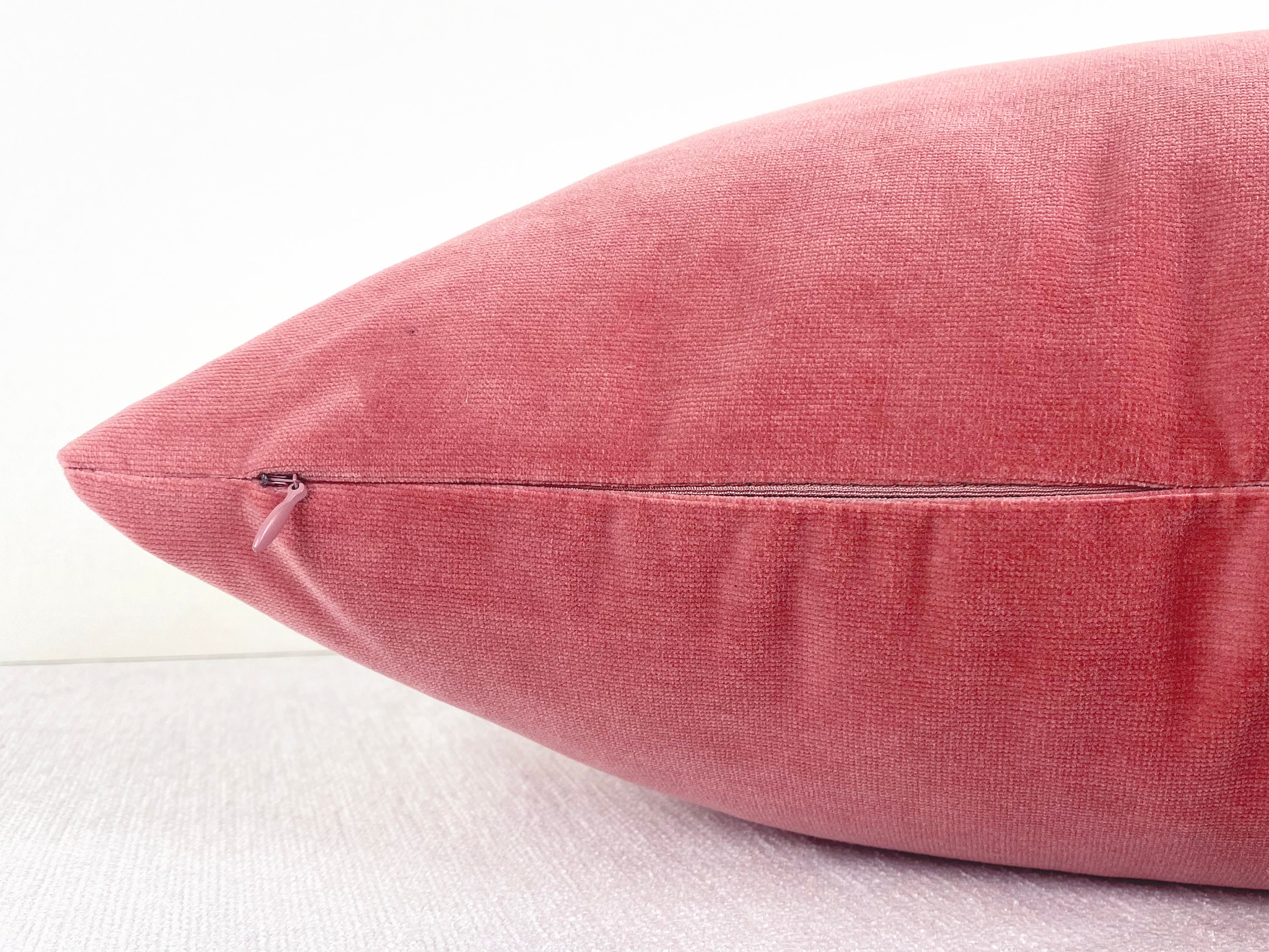 Pink Velvet Pillow Cover Cotton Velvet Decorative Throw - Etsy
