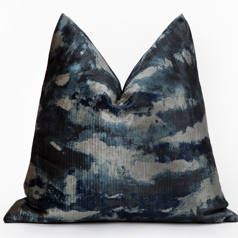 Blue Modern Pillow - Etsy