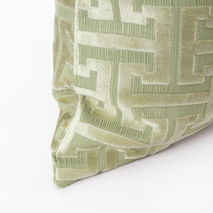 Textured Beige Pillow Cover, Luxury Cut Velvet Throw Pillow, Beige Euro ...