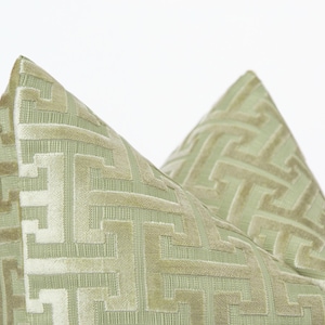 Textured Beige Pillow Cover, Luxury Cut Velvet Throw Pillow, Beige Euro ...