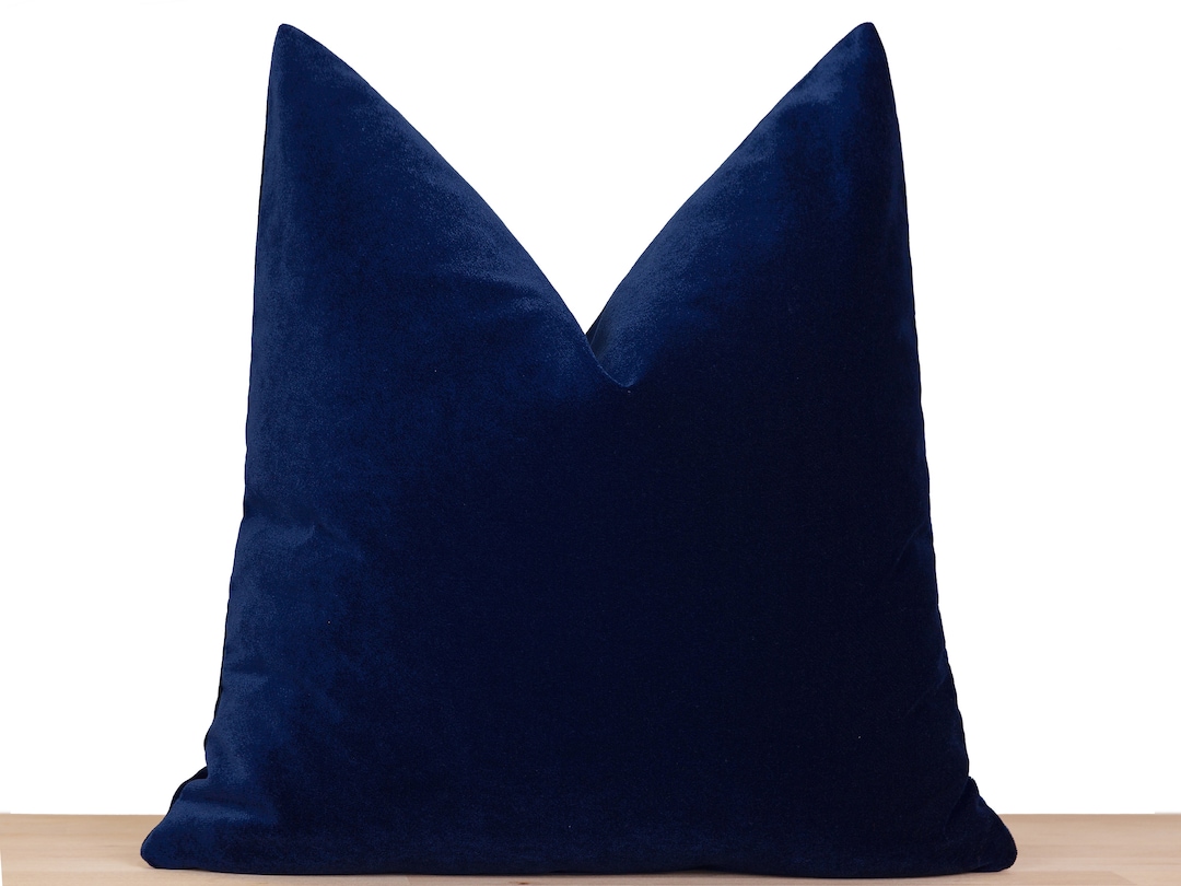 Navy Blue Velvet Pillow Cover, Navy Blue Throw Pillow Cover, Navy ...