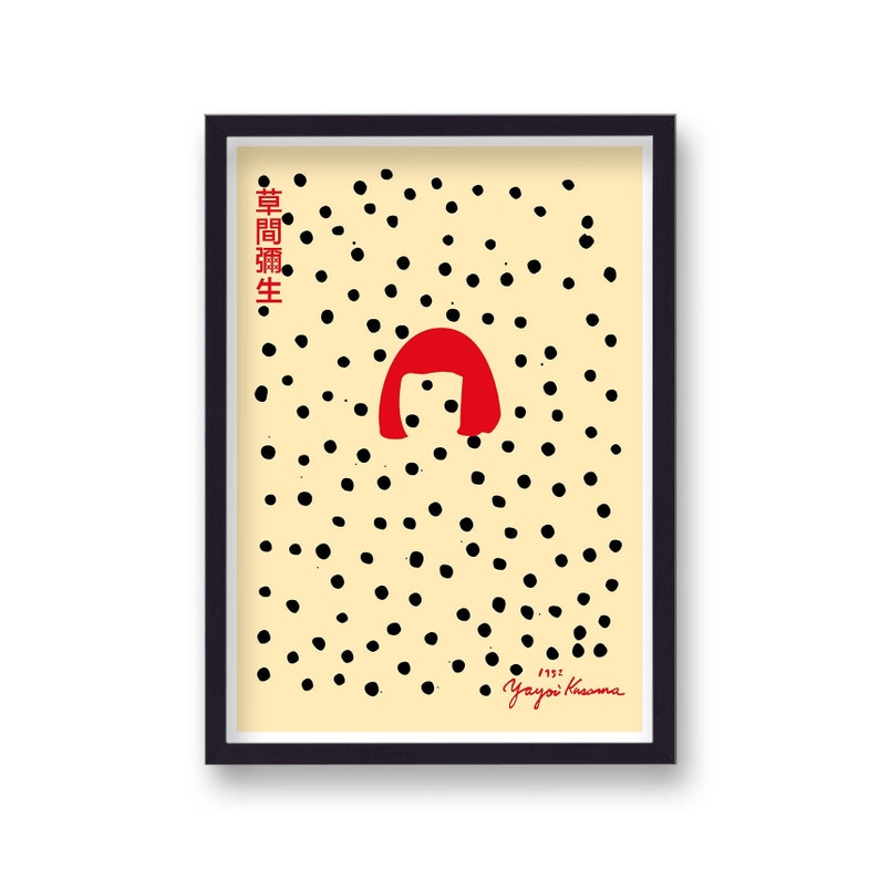 Yayoi Kusama Self Portrait Black Dots Art Print - Etsy