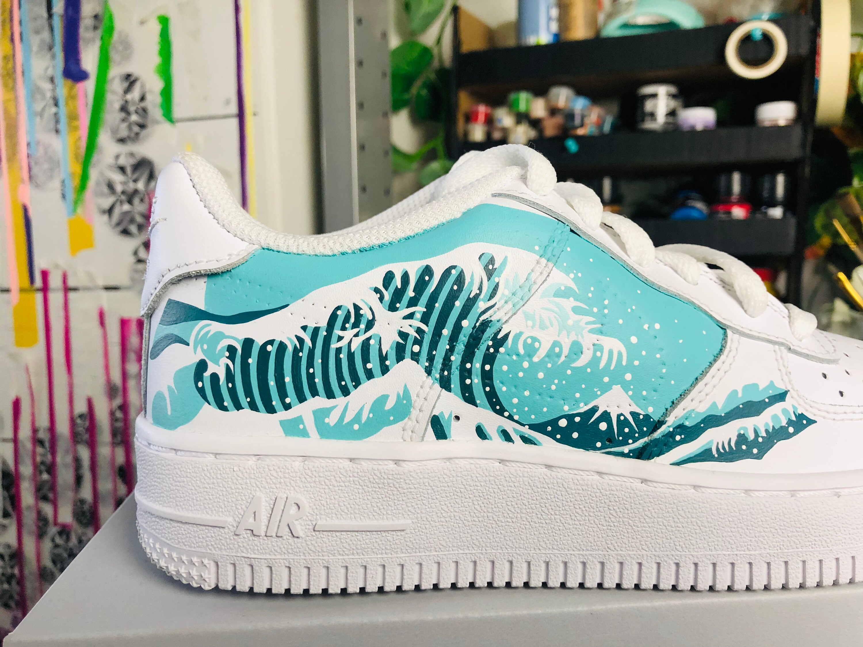 Custom Air Force 1 Waves and Mountains - Etsy