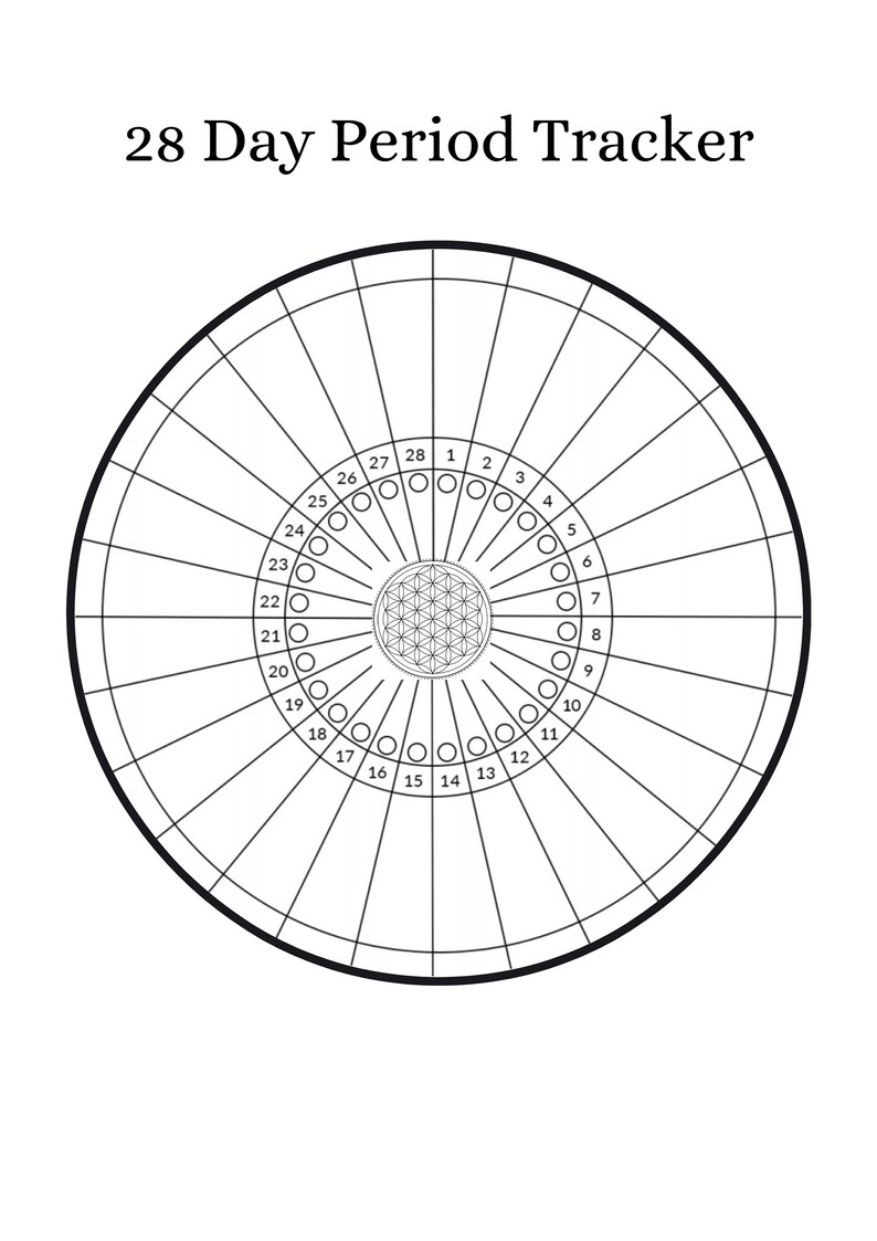 Printable PDF Period Tracker / Menstruation Graph / Moon Cycle - Etsy
