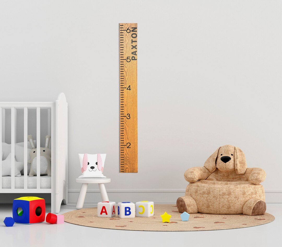 Family Wooden Growth Chart - Oak Wall Ruler for Kids Room or Family ...