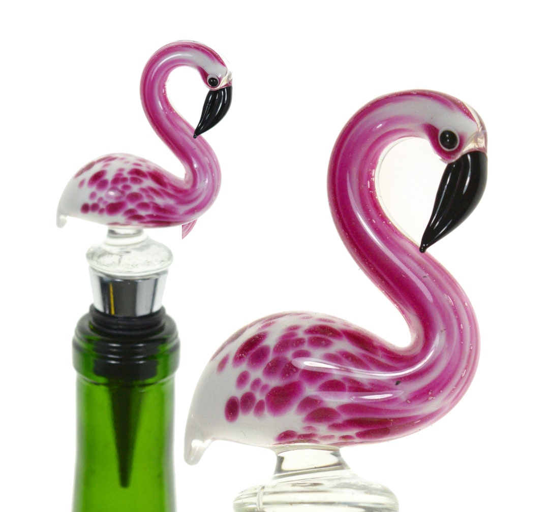 Flamingo Wine Stopper Glass Flamingo Shaped Bottle Stopper Decorations ...