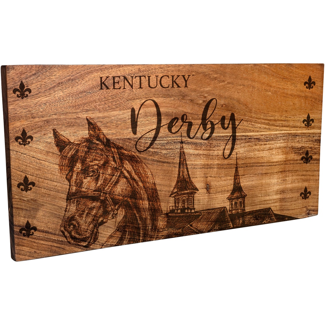 KY Derby Wall Hanging - Unique Wooden Wall Decor, Hand Drawn Derby ...