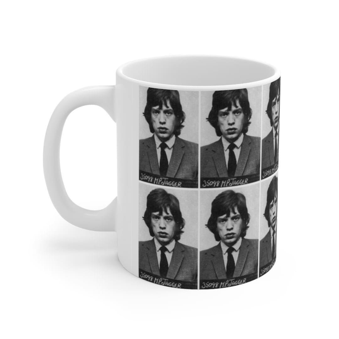 Iconic Mick Jagger Mugshot Mug - Rolling Stones Rock Legend Coffee Cup ...
