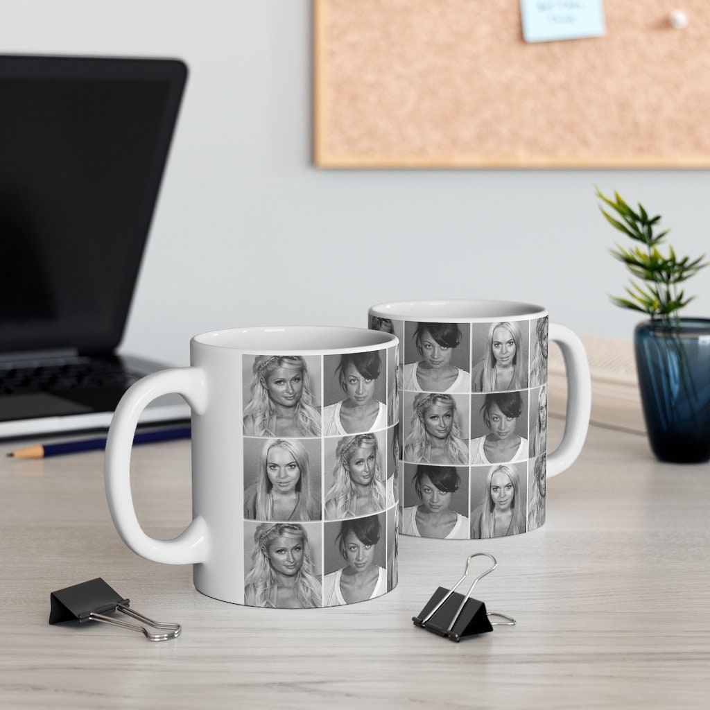 Infamous Celebrity Mugshot Coffee Cup: Paris, Nicole, Lindsay Pop ...
