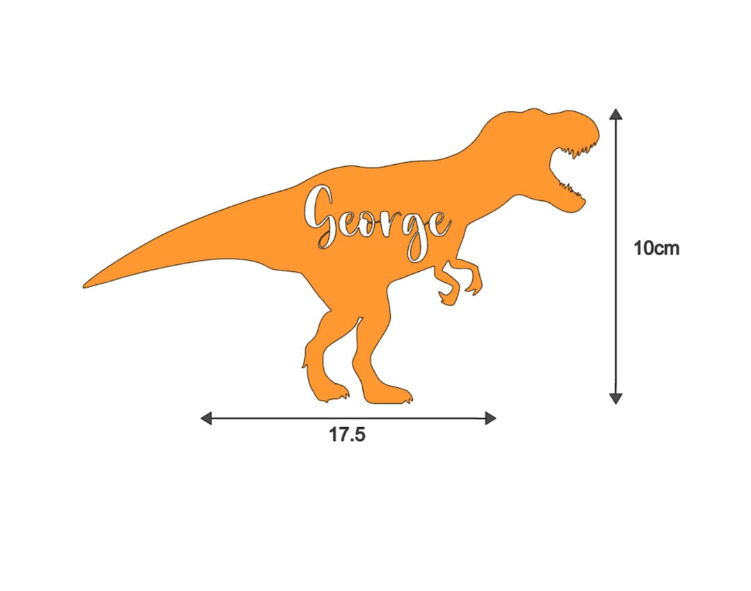 T-rex Dinosaur Name Kid’s Bedroom Door Vinyl Sticker Custom Glitter ...