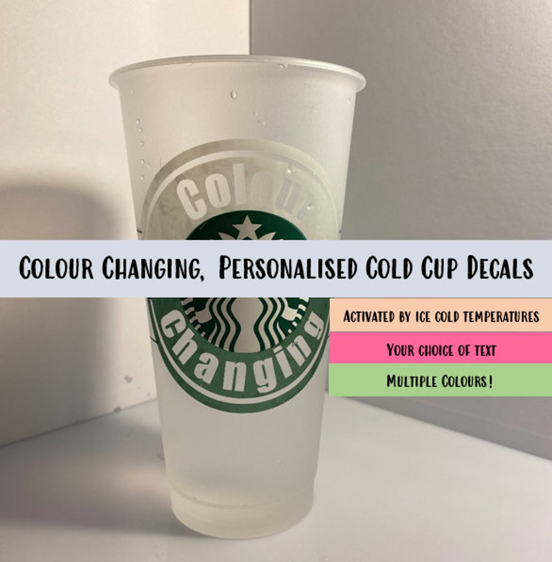 Colour Changing Cold Cup Decals Personalised Vinyl - Etsy